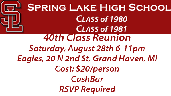 Class of 1980 & 1981 40th Reunion RSVP - SLHS Class of 1980 & 1981 40th ...